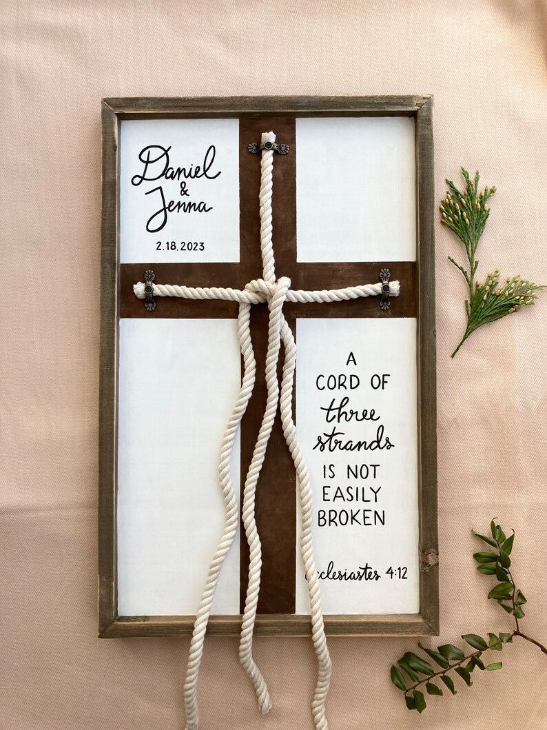 A Cord of Three Strands Braided Cross Sign, Unity Ceremony Sign With ...