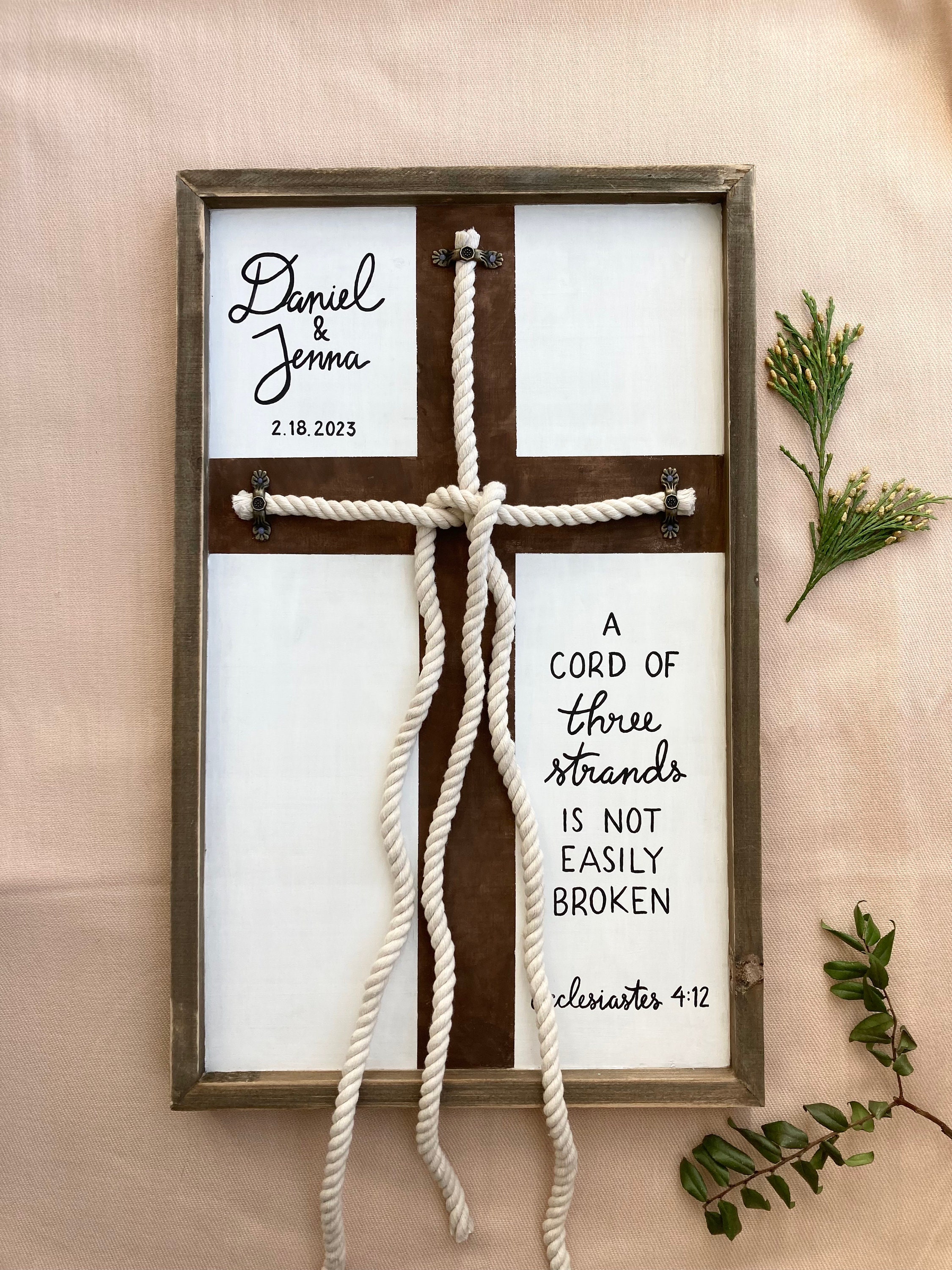A Cord of Three Strands Braided Cross Sign, Unity Ceremony Sign With ...