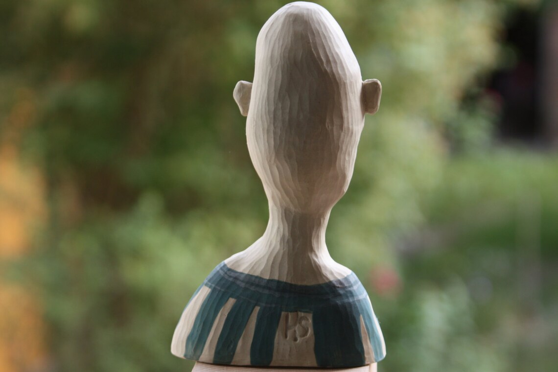 Character Head, Bust, Ceramic Sculpture, Hand-formed and Carved, Frost ...