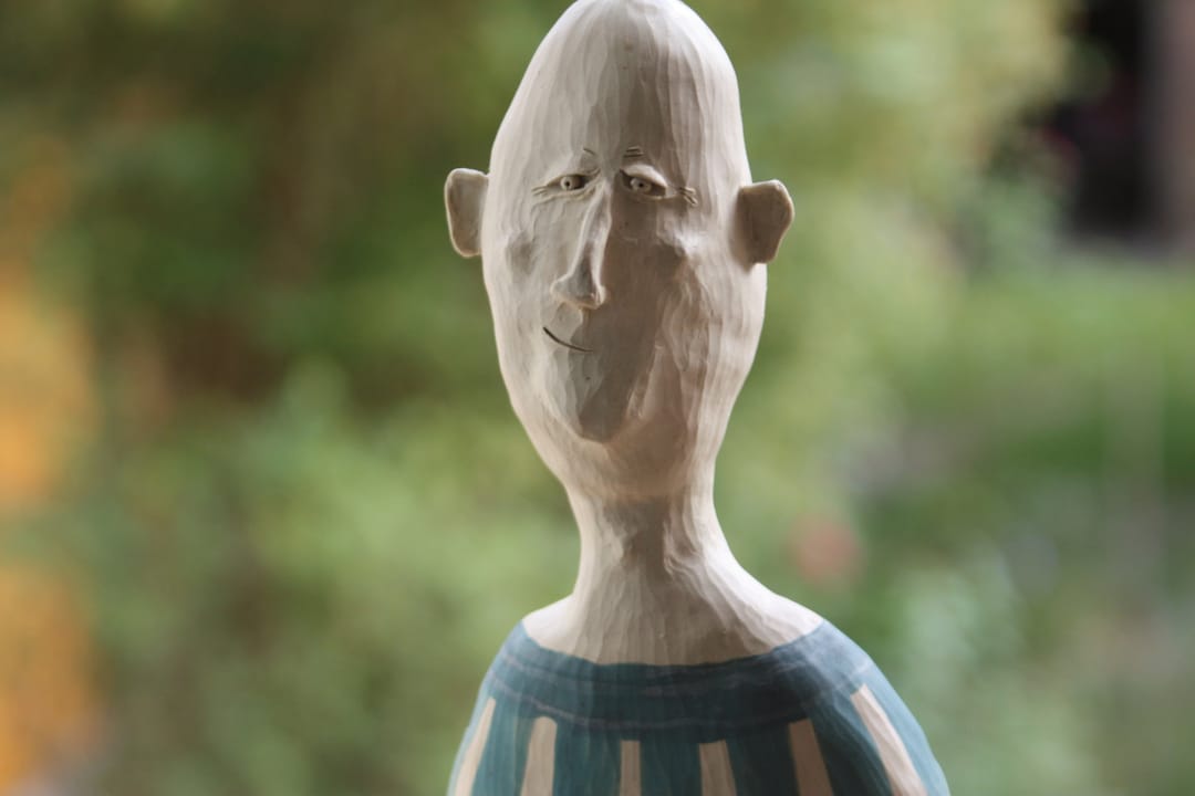 Character Head, Bust, Ceramic Sculpture, Hand-formed and Carved, Frost ...