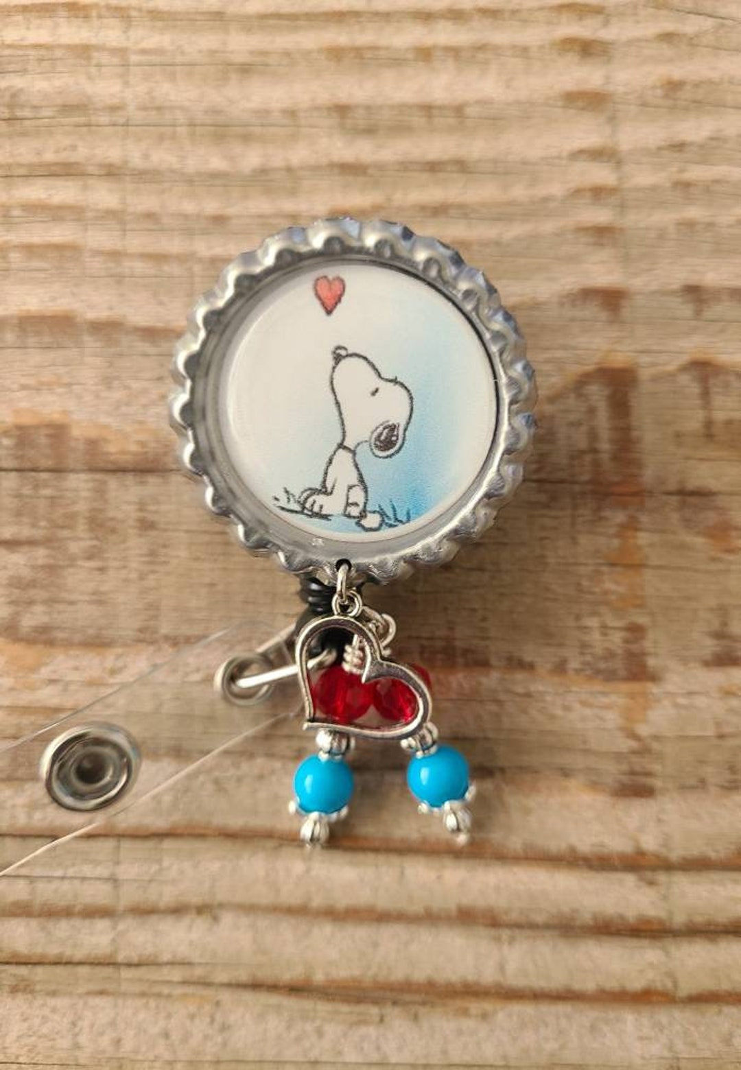 Snoopy Retractable Badge Holder - Etsy