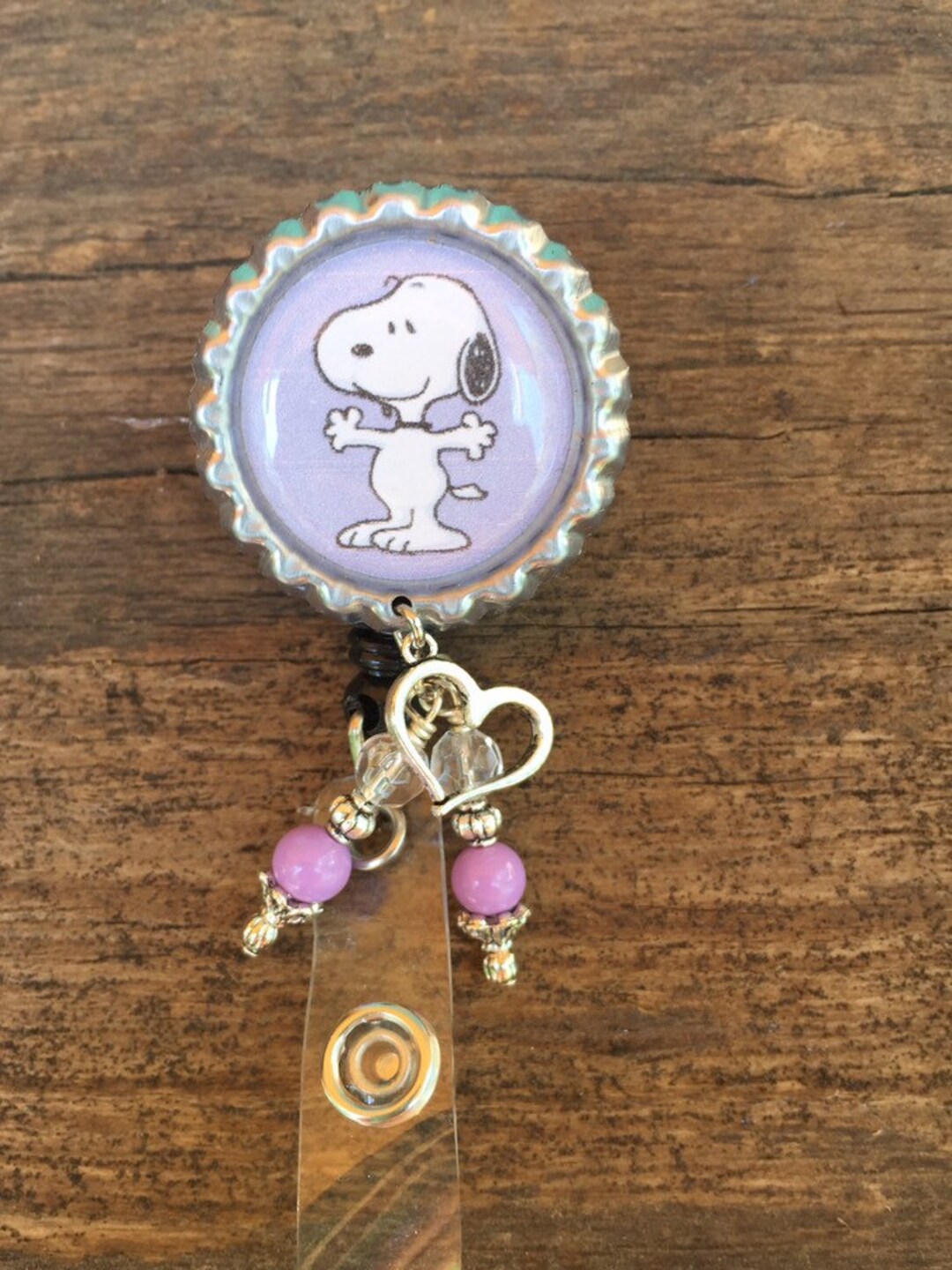 Snoopy Retractable Badge Holder - Etsy