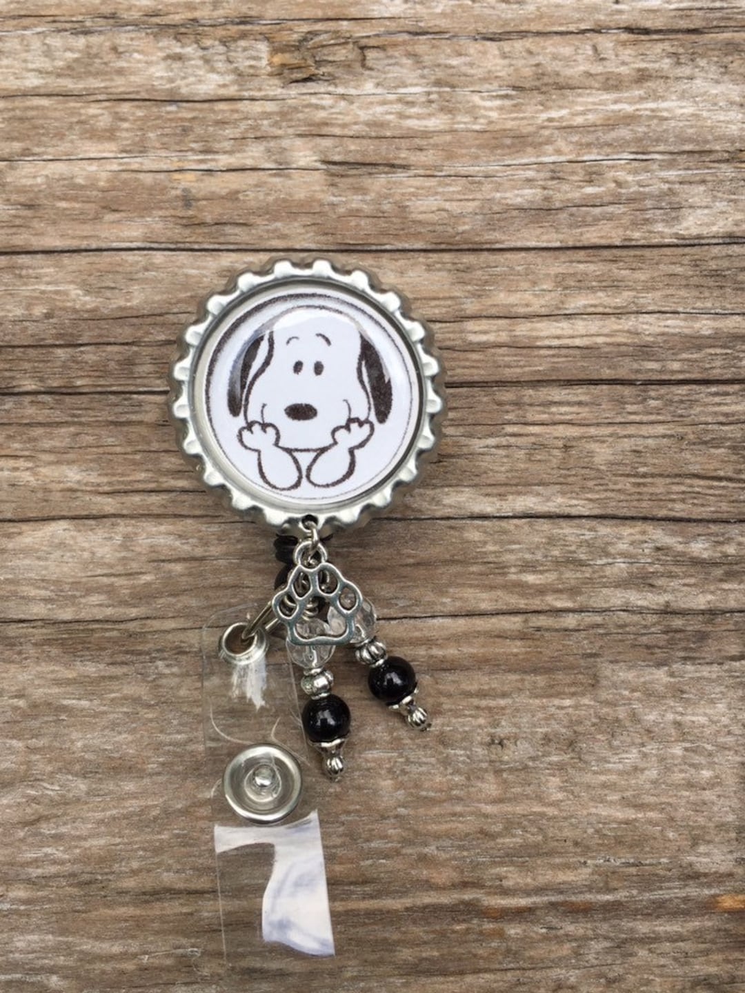 Snoopy Retractable Badge Holder - Etsy
