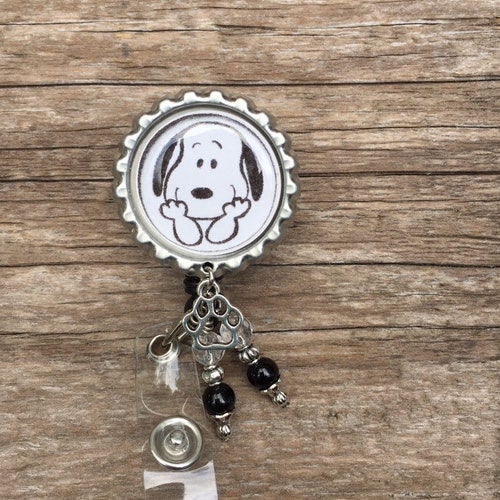 Snoopy Retractable Badge Holder - Etsy