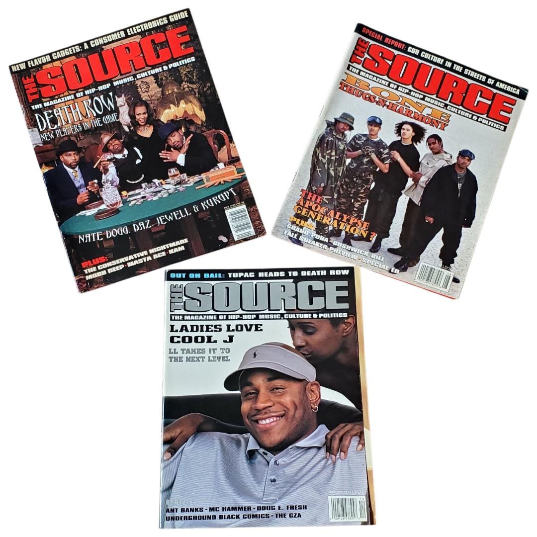 The Source Magazine 1995 Back Issues - LL Cool J (dec '95), Bone Thugs ...