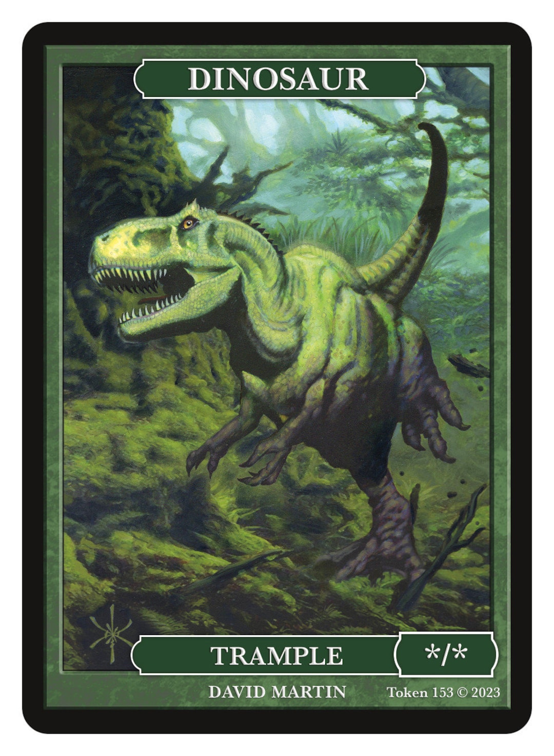Dinosaur Token Art by David Martin Magic the Gathering Givememana's Tokens Limited Edition - Etsy