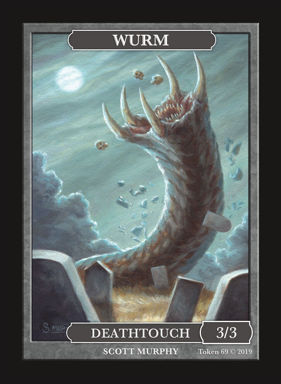 Wurm 3/3 Deathtouch Token Wurmcoil Engine Art by Scott Murphy | Etsy