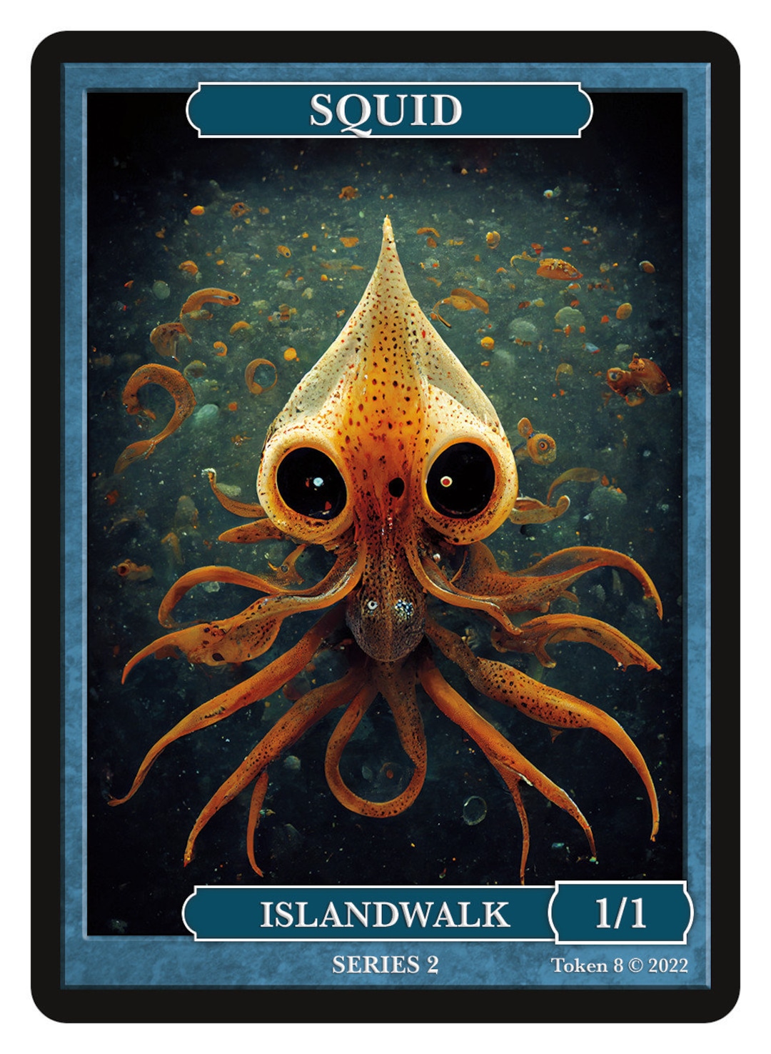 Squid 1/1 Token Series 2 of Givememana's Tokens Magic the Gathering ...