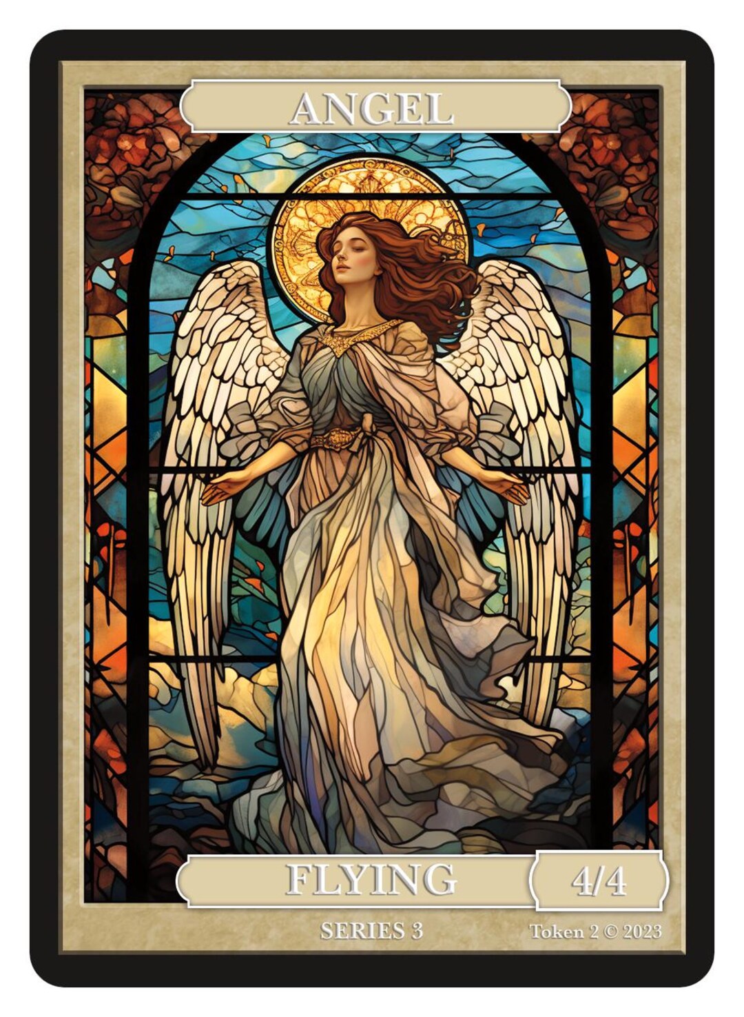 Angel 4/4 Token STAINED GLASS SERIES 3 Magic the Gathering Givememana's ...