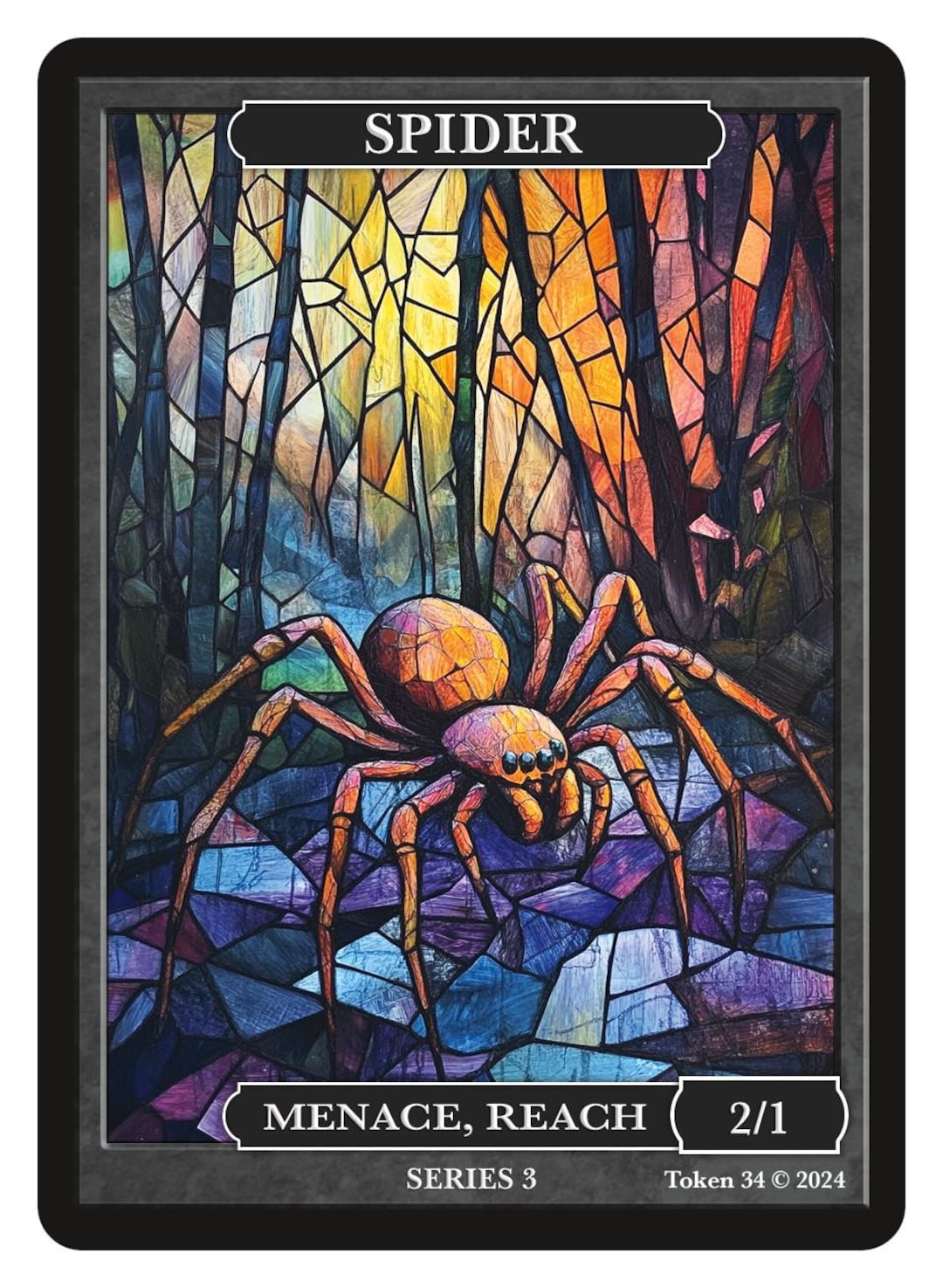Spider Token STAINED GLASS SERIES 3 Magic the Gathering Givememana's ...