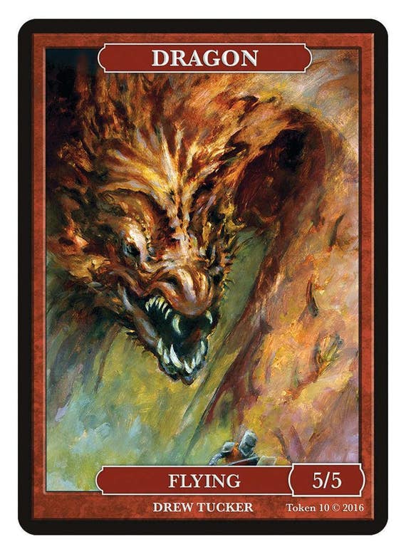Dragon Token Art by Drew Tucker Magic the Gathering | Etsy