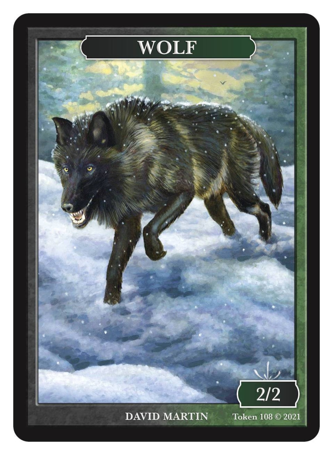 Wolf 2/2 Black/green Token Art by David Martin Magic the Gathering ...