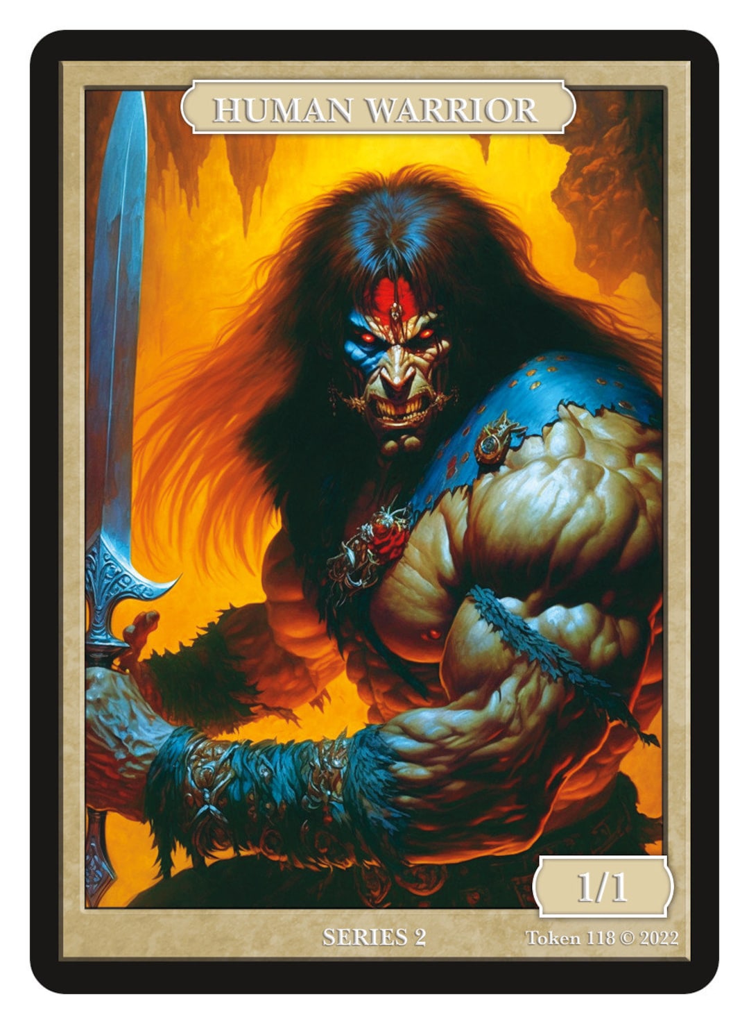 Human Warrior Token Series 2 of Givememana's Tokens Magic the Gathering ...