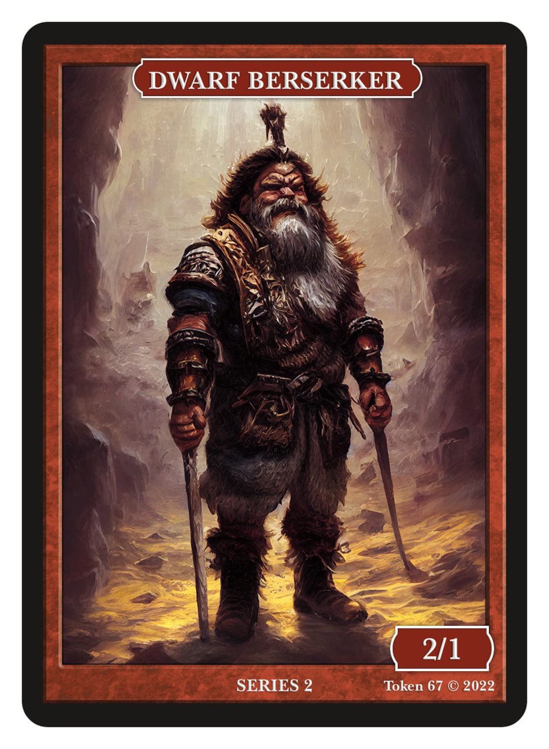 Dwarf Berserker Token Series 2 of Givememana's Tokens Magic the ...