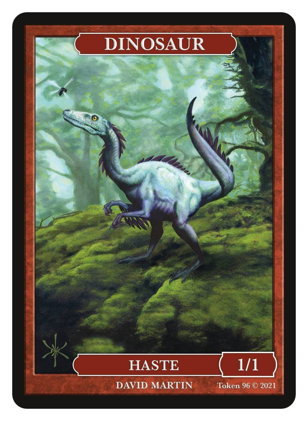 Dinosaur 1/1 Haste Token Art by David Martin Magic the Gathering ...