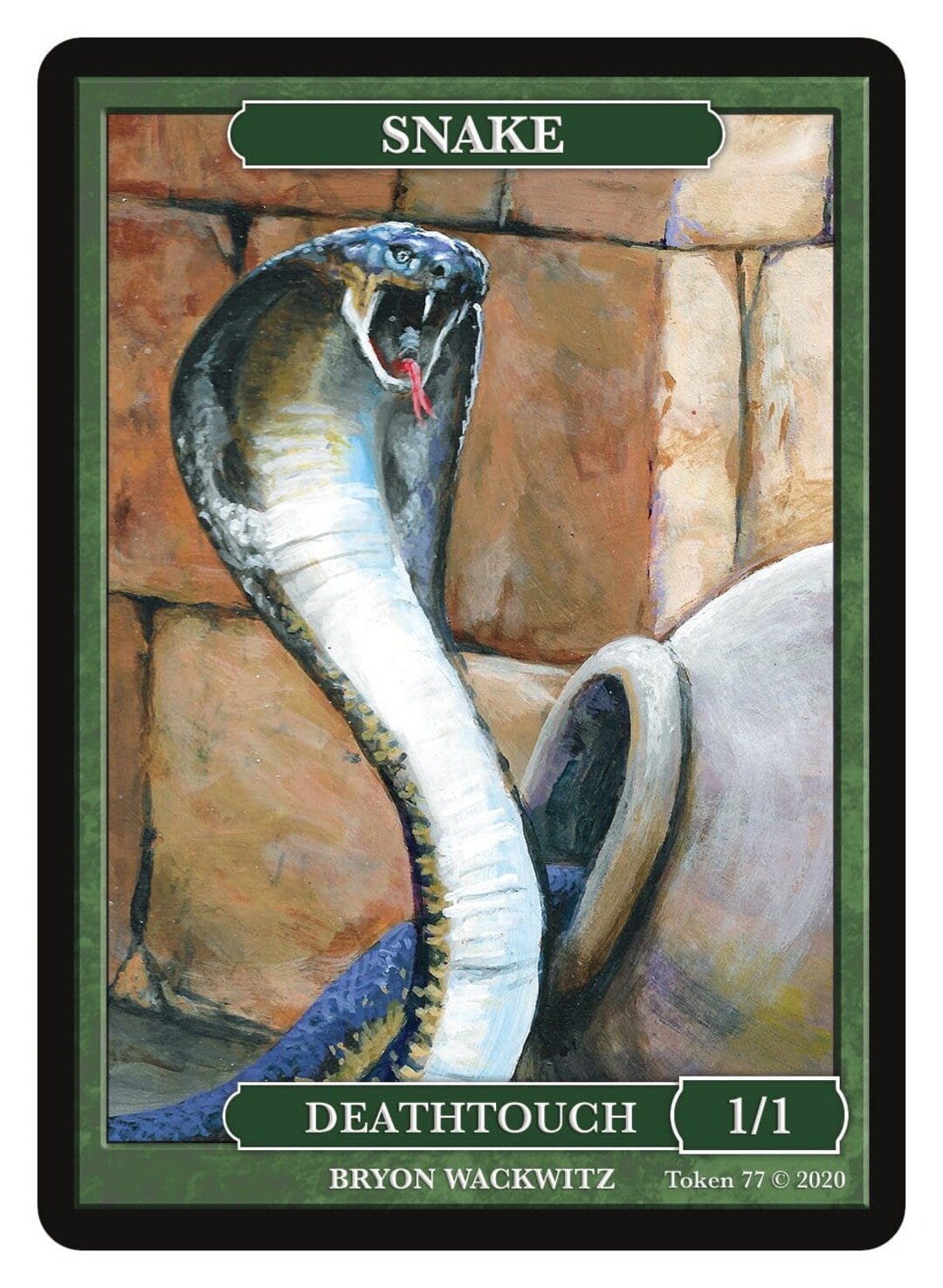 Snake 1/1 Deathtouch Token Art by Bryon Wackwitz Magic the Gathering ...