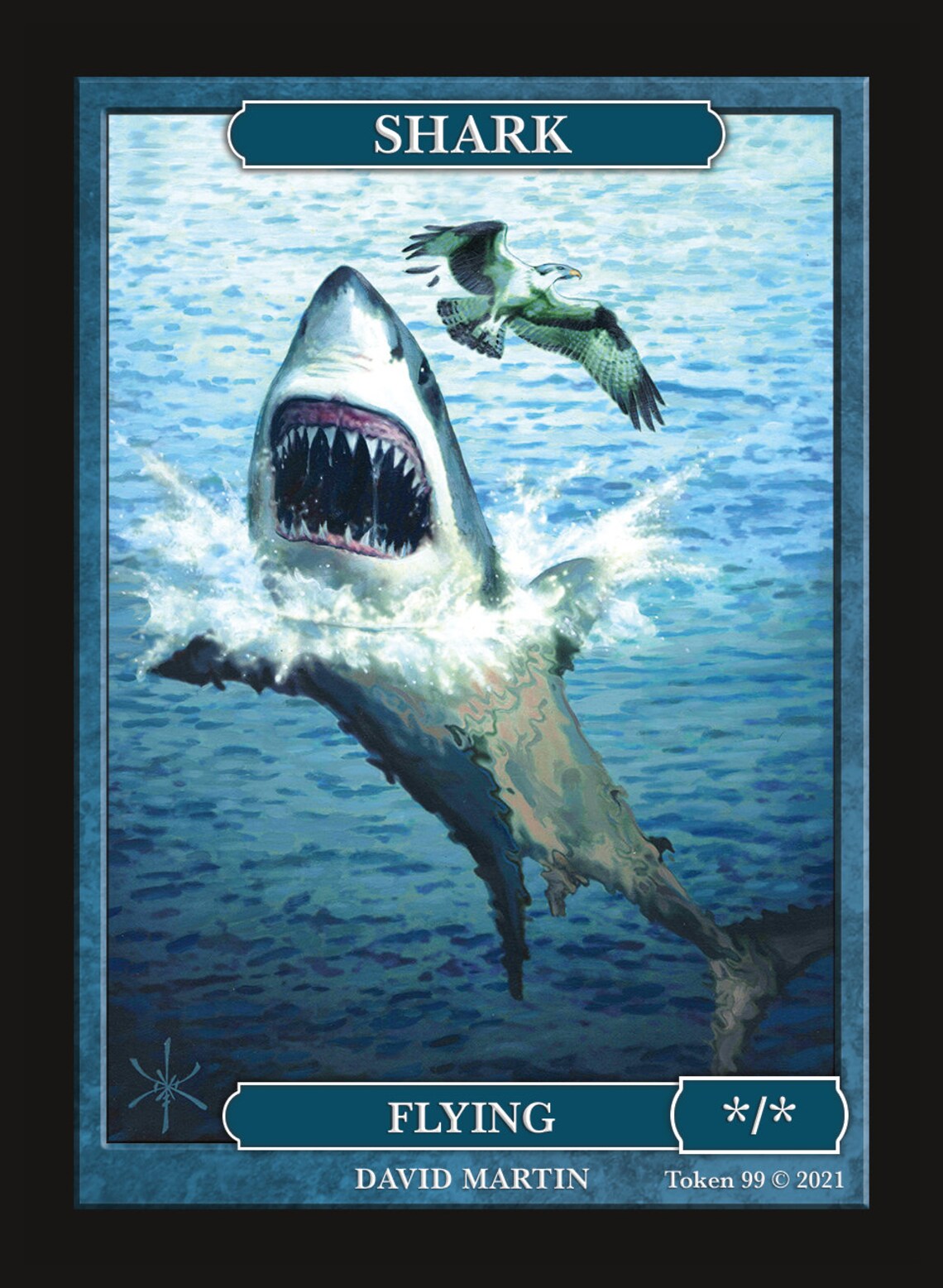 Shark Token Art by David Martin Magic the Gathering | Etsy