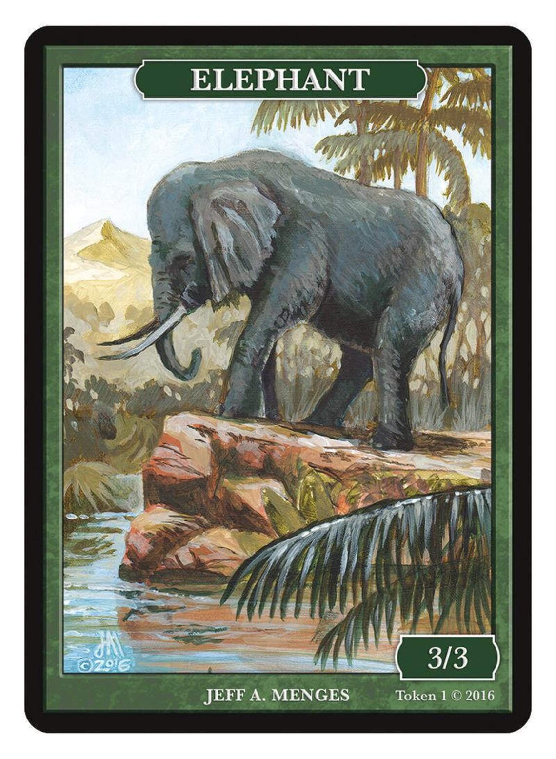 Elephant Token Art by Jeff Menges Magic the Gathering | Etsy