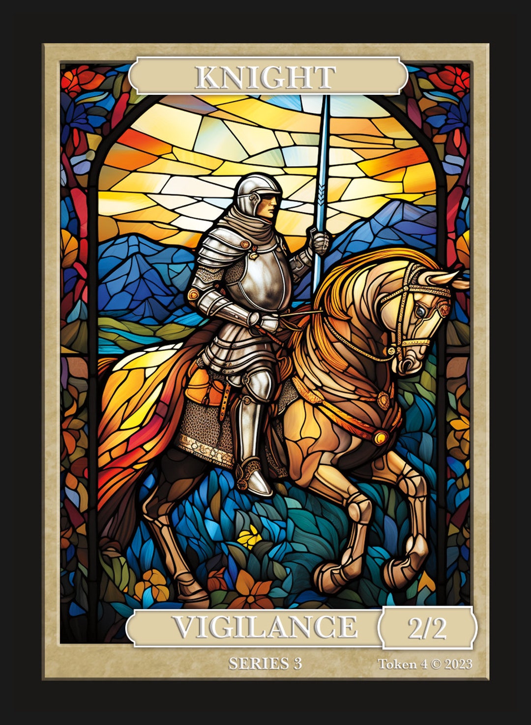 Knight Token STAINED GLASS SERIES 3 Magic the Gathering Givememana's ...