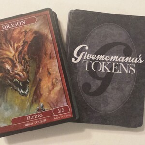 Dragon Token Art by Drew Tucker Magic the Gathering Givememana's Tokens ...