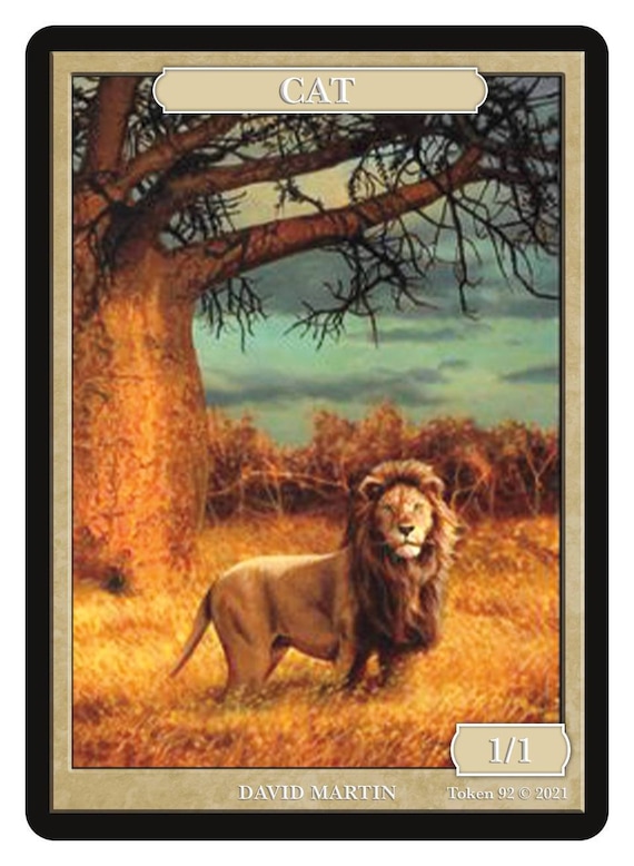 Cat Token 1/1 Art by David Martin Magic the Gathering - Etsy