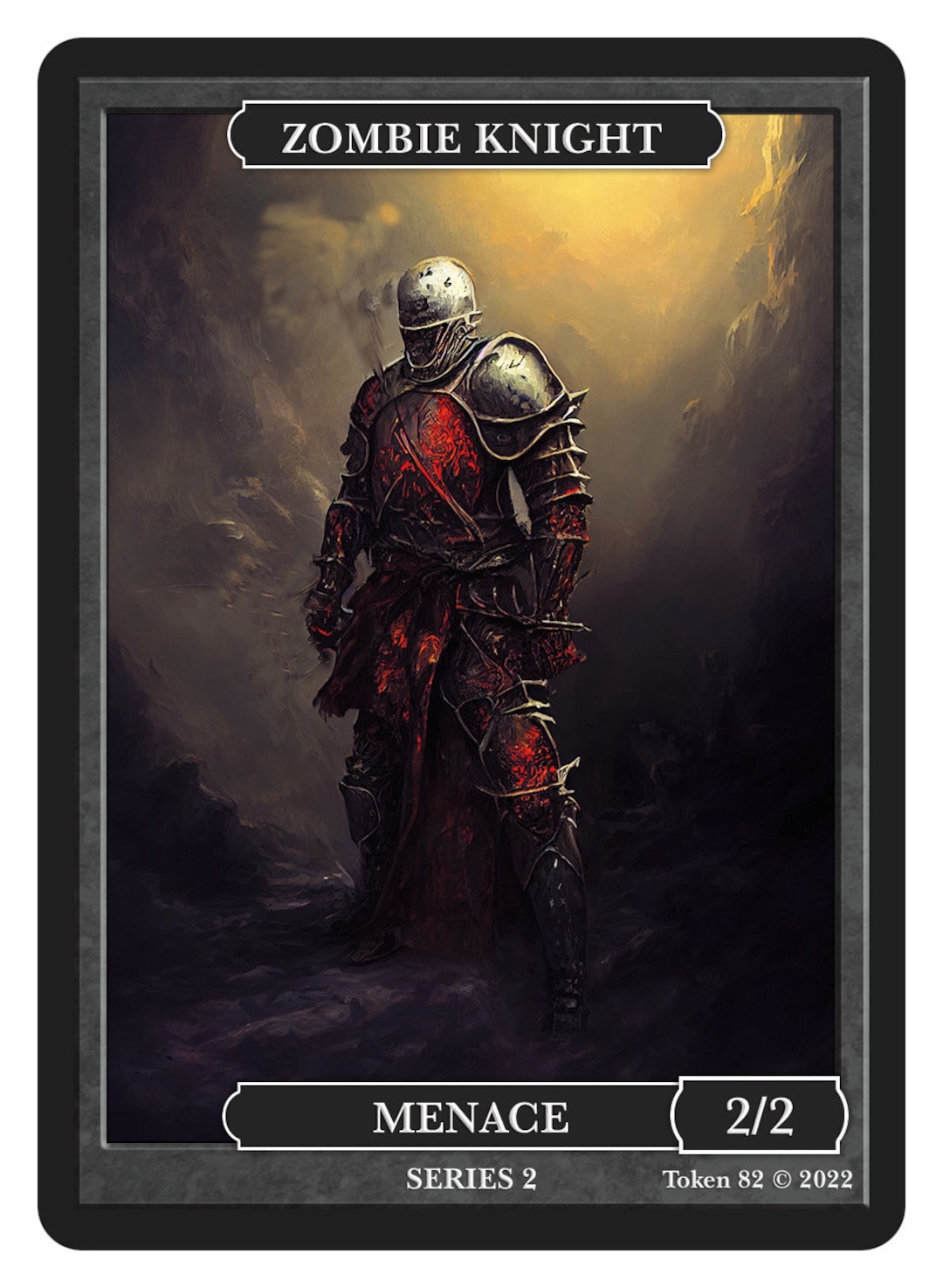 Zombie Knight Token Series 2 of Givememana's Tokens Magic the Gathering ...