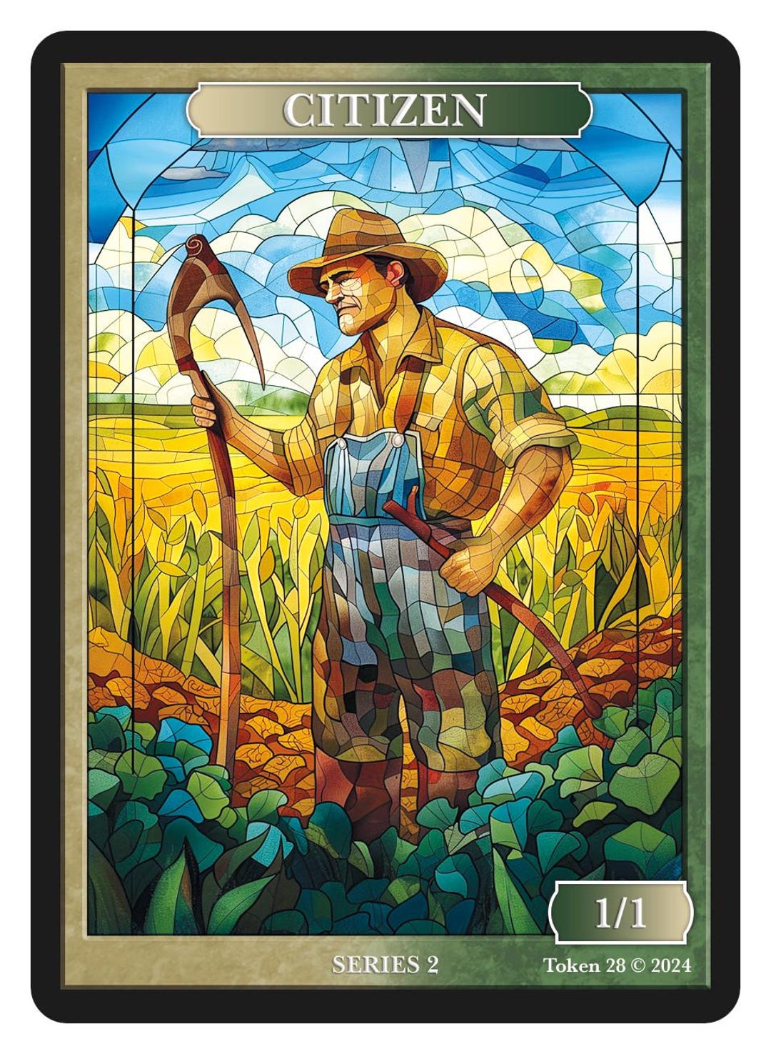 Citizen Token Stained Glass Series 3 Magic the Gathering Givememana's Tokens Limited Edition - Etsy