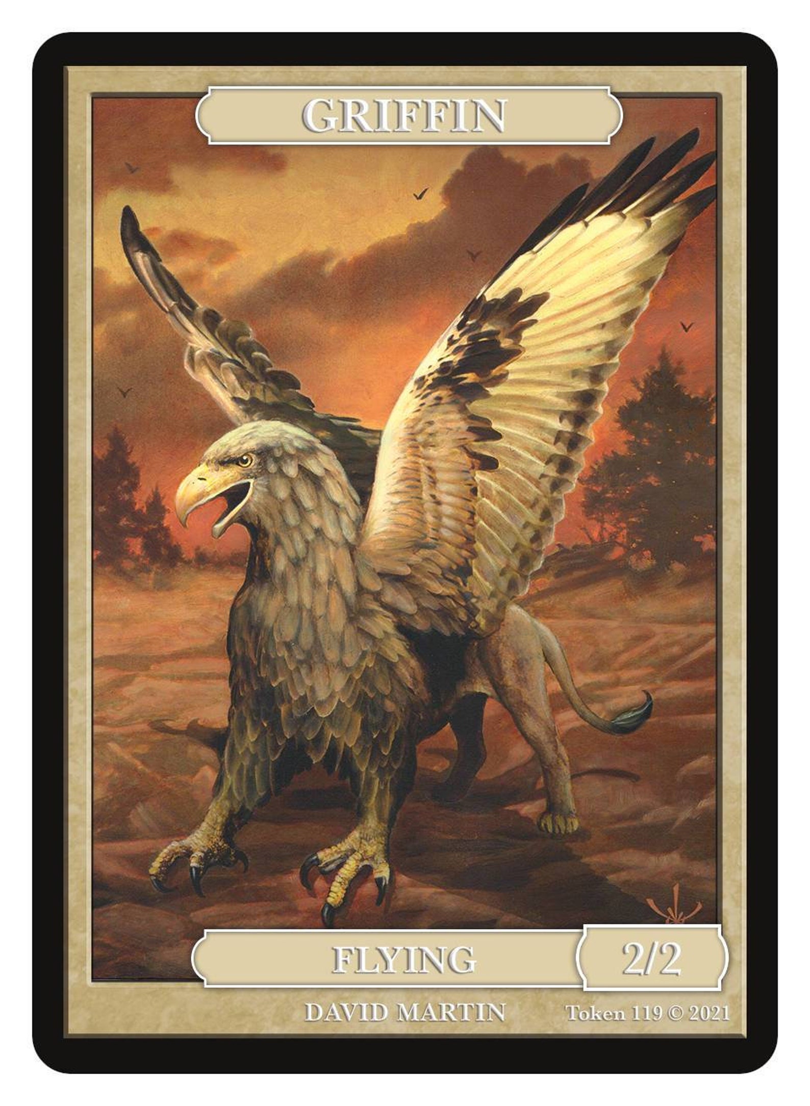 Griffin Token Token Art by David Martin Magic the Gathering - Etsy