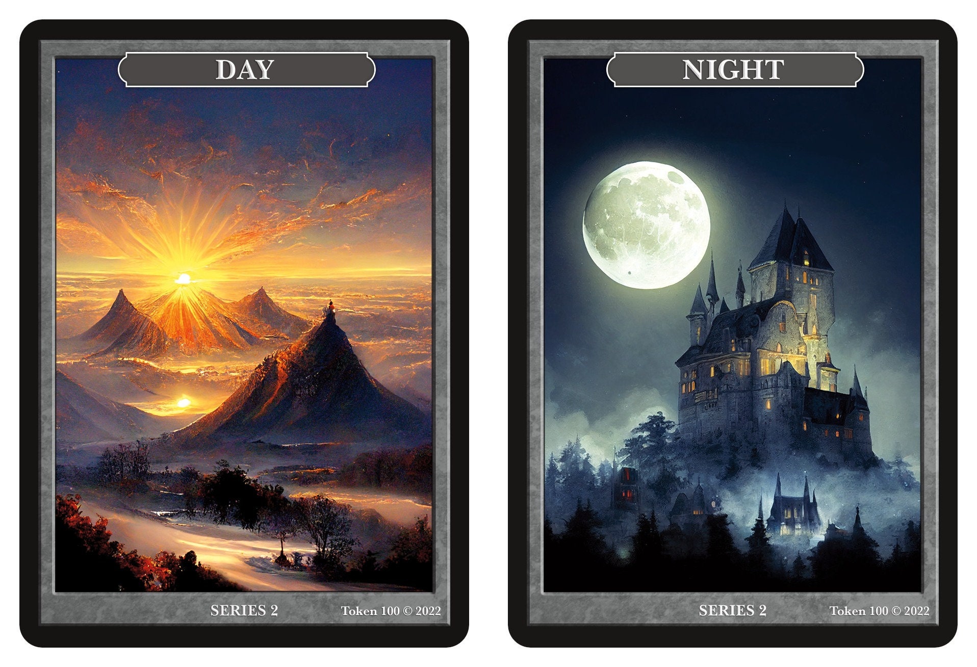 Day // Night Token DOUBLESIDED Series 2 of Givememana's - Etsy