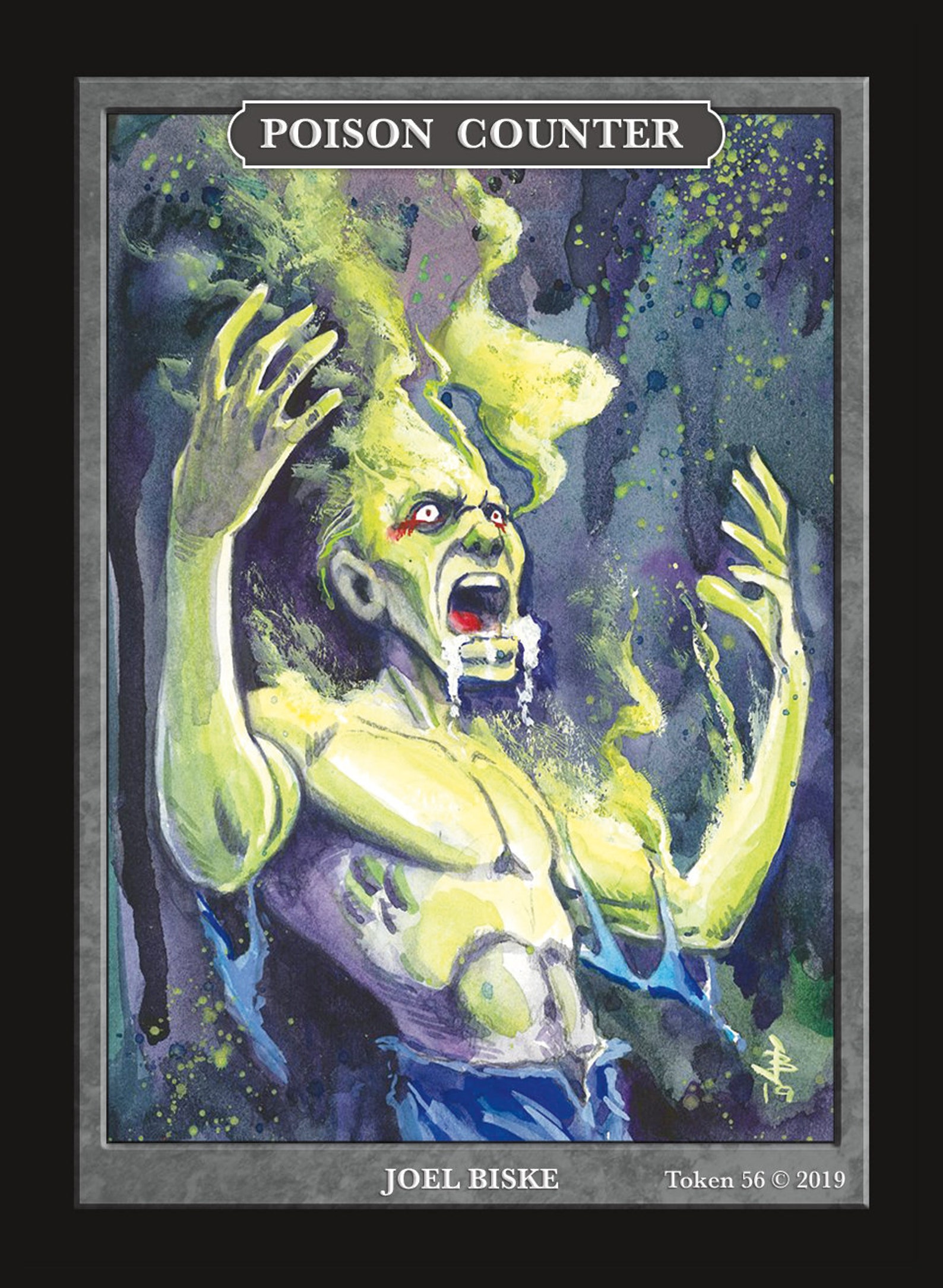 Poison Counter Token Art By Joel Biske Magic The Gathering Etsy