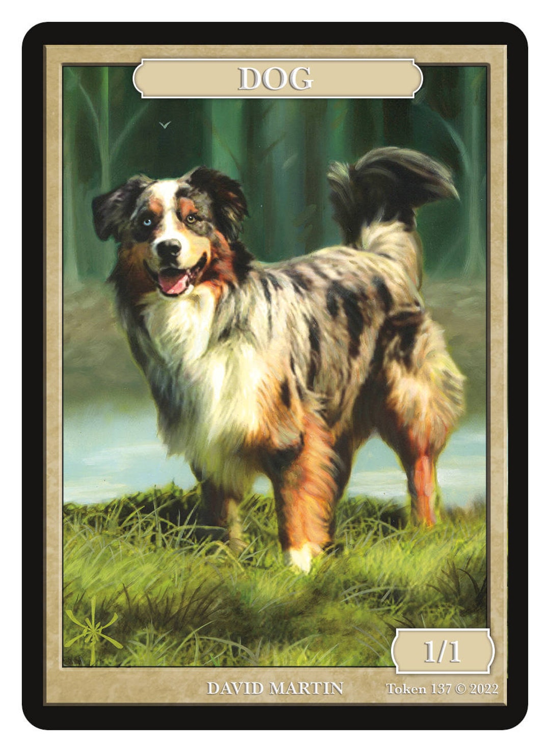Dog Token Art by David Martin Magic the Gathering Givememana's Tokens ...
