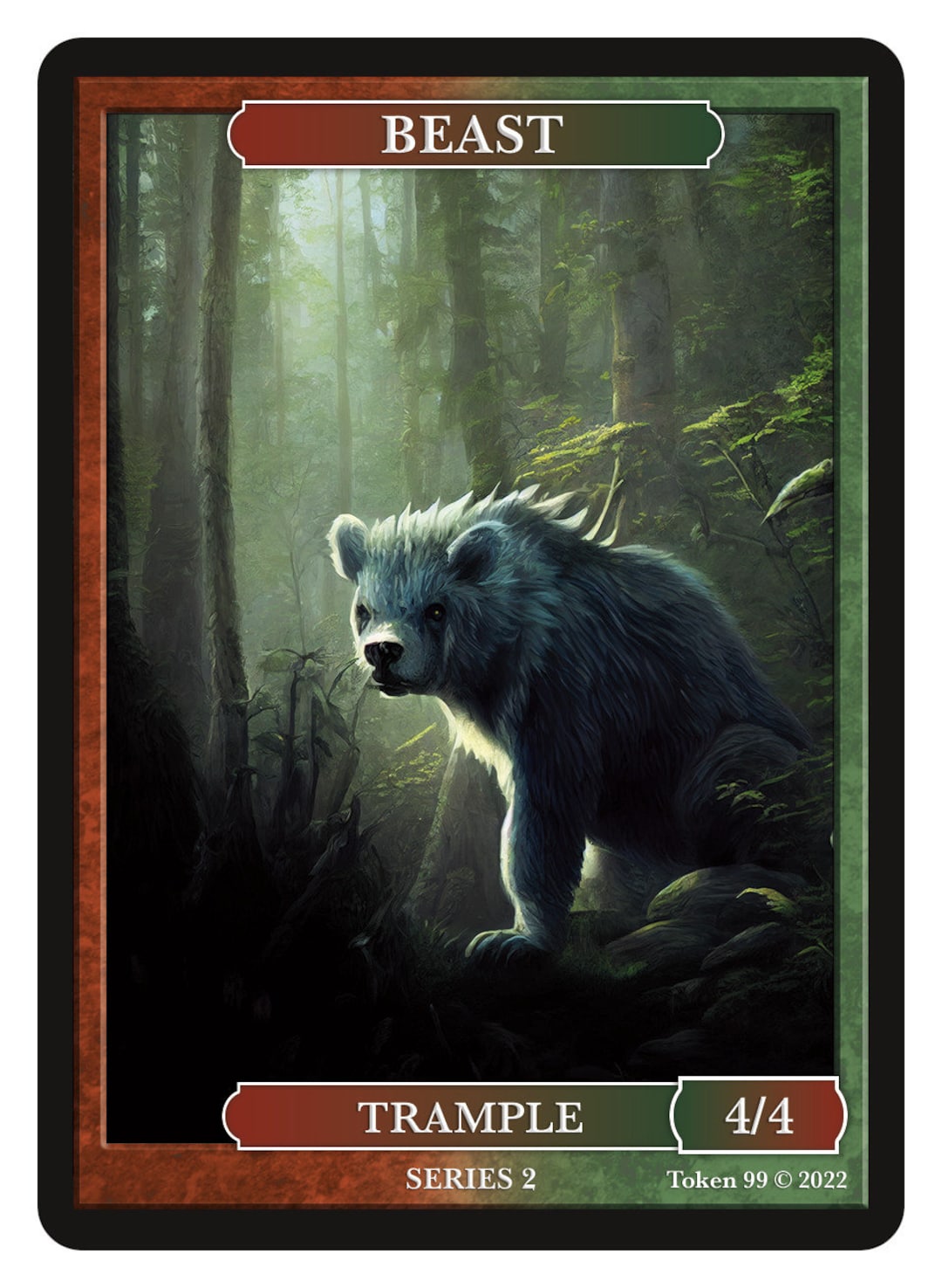 Beast Token Series 2 of Givememana's Tokens Magic the Gathering Limited ...