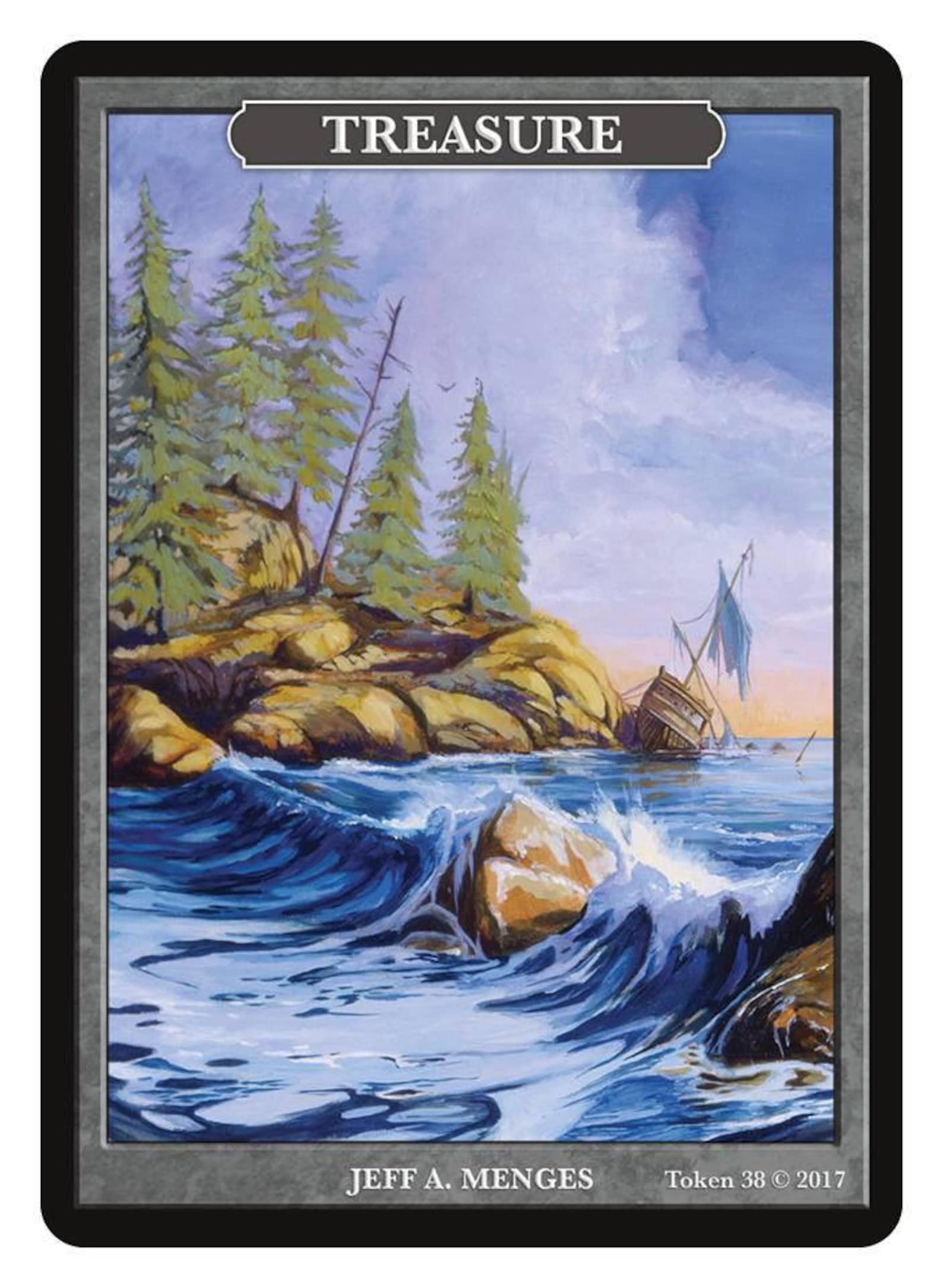 Treasure Token Art by Jeff Menges Magic the Gathering | Etsy