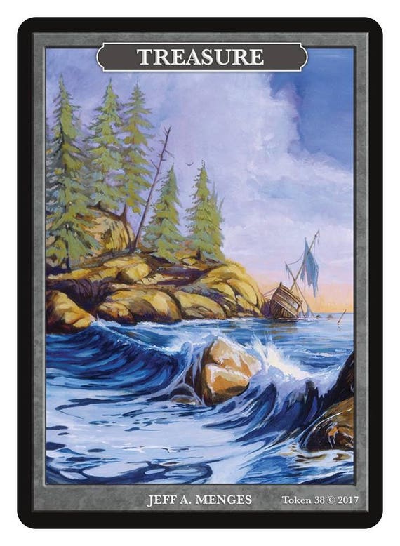 Treasure Token Art by Jeff Menges Magic the Gathering | Etsy