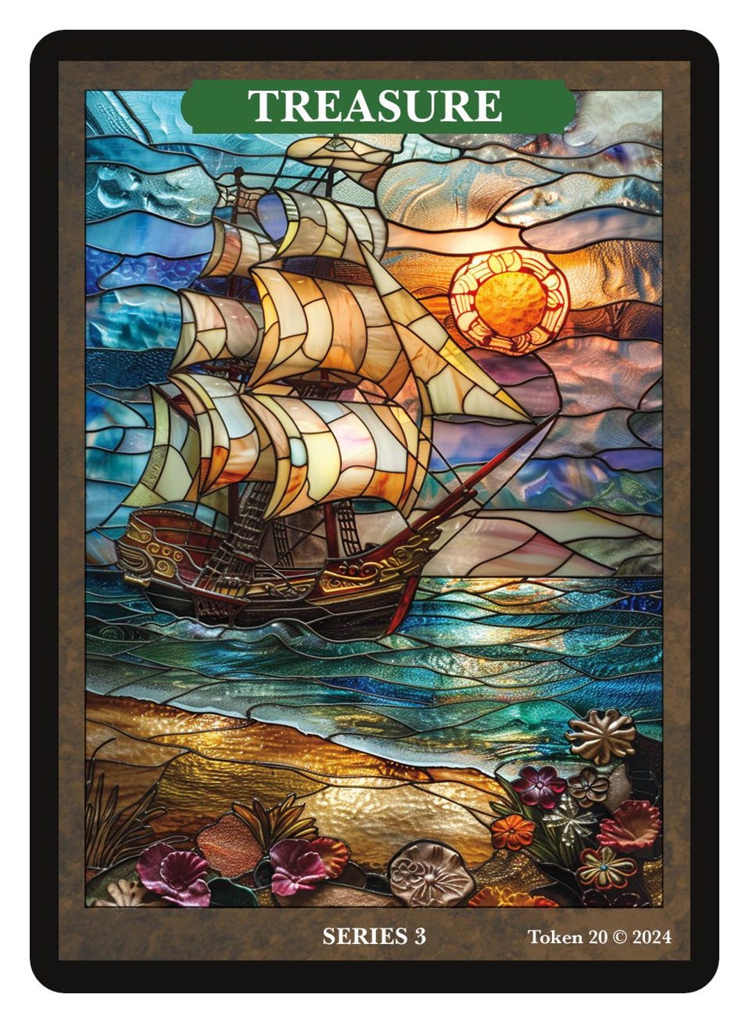 Treasure Token Stained Glass Series 3 Magic the Gathering Givememana's ...