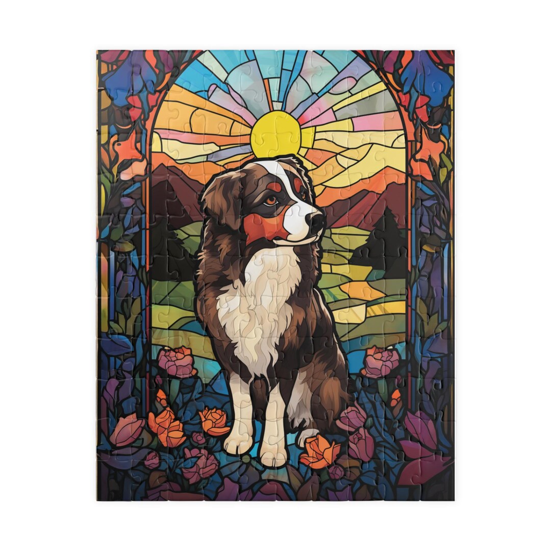 Dog Token Stained Glass Jigsaw Puzzle - Etsy