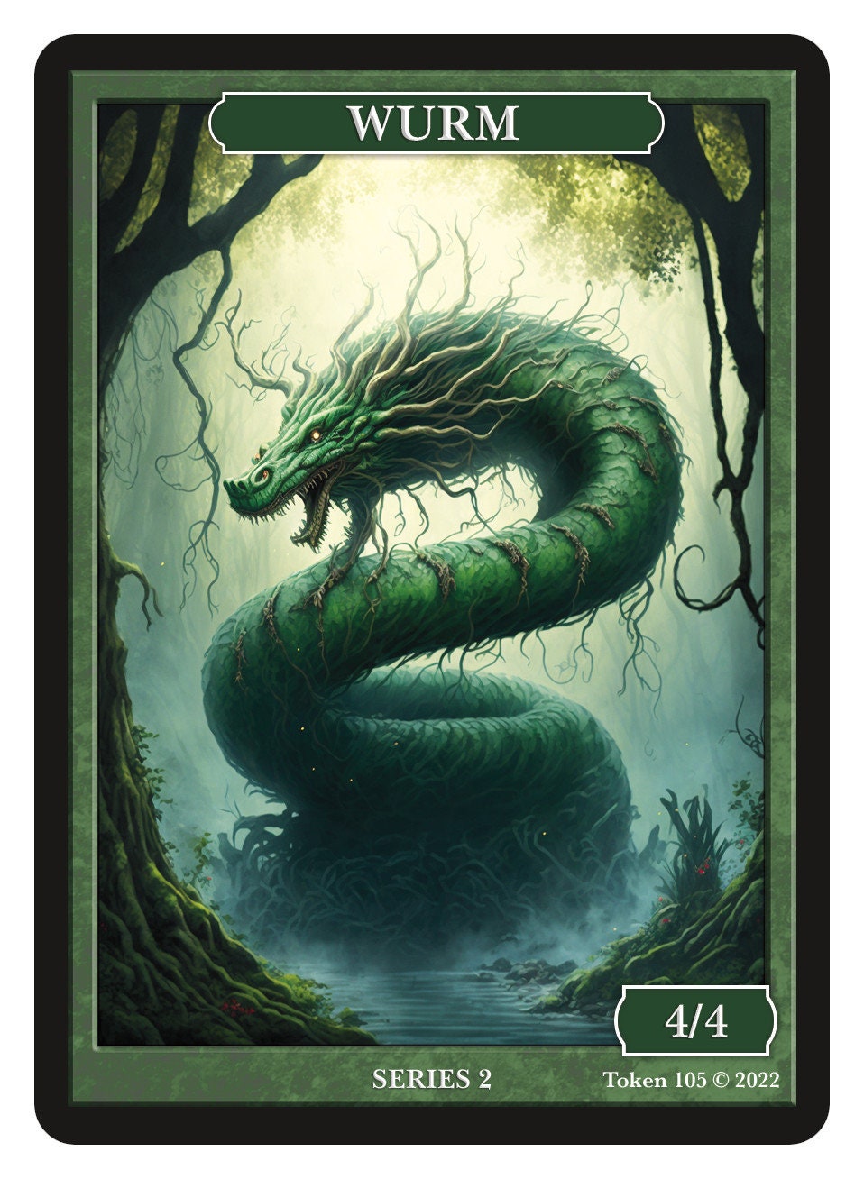 Wurm 4/4 Token Series 2 of Givememana's Tokens Magic the - Etsy
