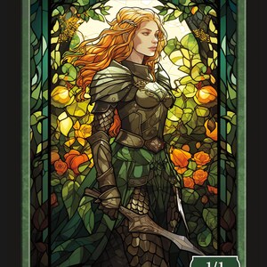 Elf Warrior Token STAINED GLASS SERIES 3 Magic the Gathering Givememana's Tokens Limited Edition ...