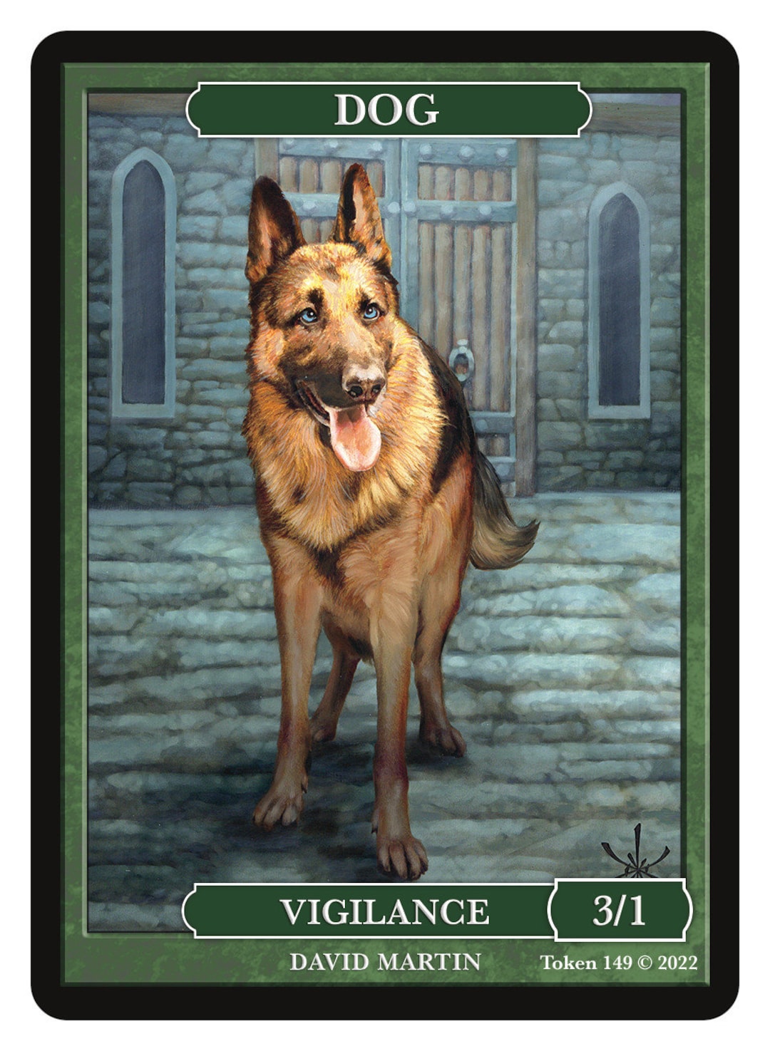 Dog 3/1 Vigilance Token Art by David Martin Magic the Gathering ...