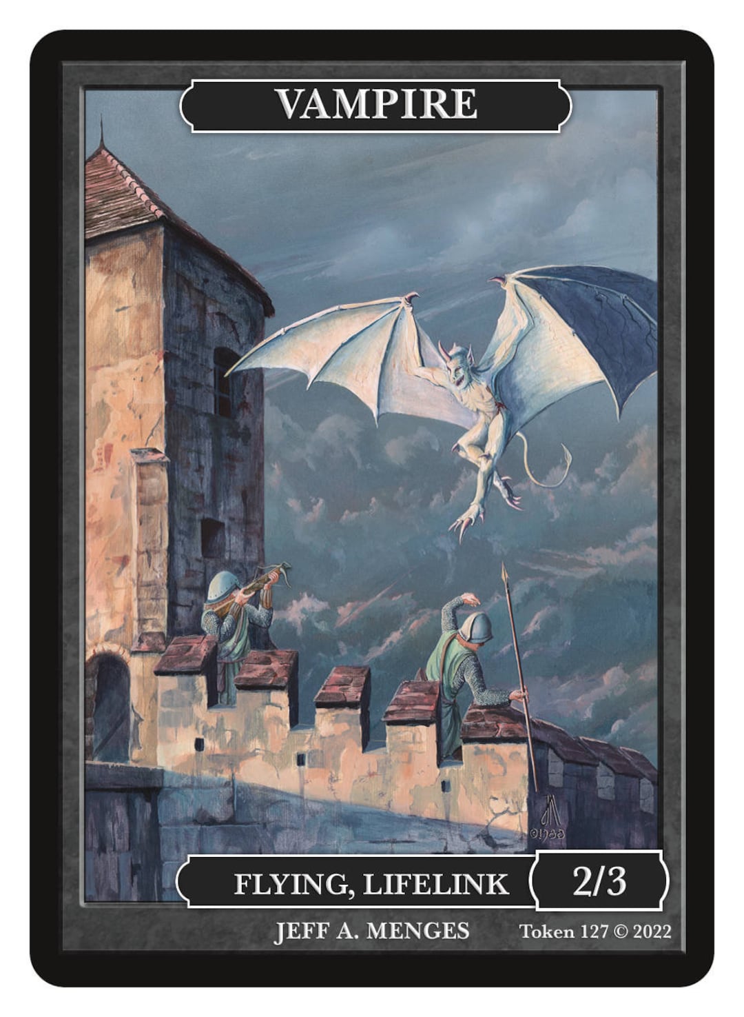 Vampire Token 2/3 Flying Token Art by Jeff Menges Magic the Gathering ...