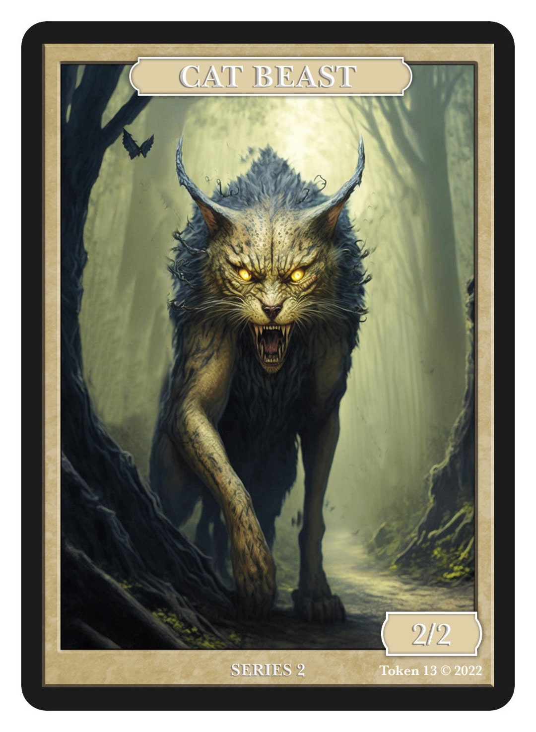 Cat Beast Token Series 2 of Givememana's Tokens Magic the Gathering ...