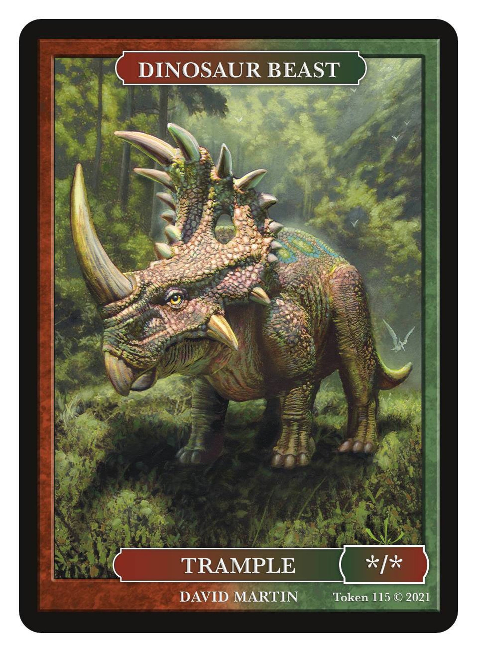 Dinosaur Beast Token Art by David Martin Magic the Gathering - Etsy