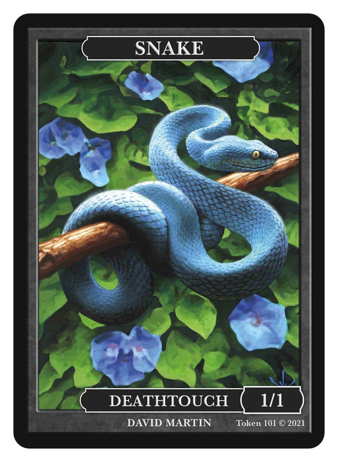 Snake 1/1 Black With Deathtouch Token Art by David Martin Magic the ...