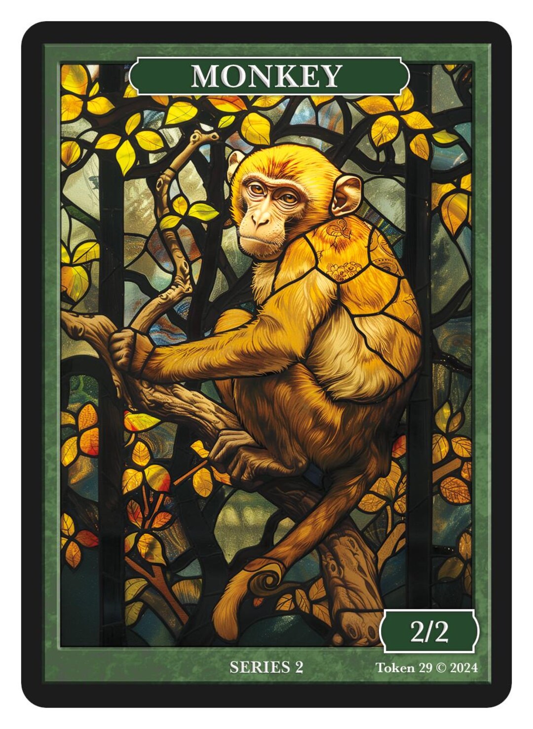 Monkey Token STAINED GLASS SERIES 3 Magic the Gathering Givememana's ...