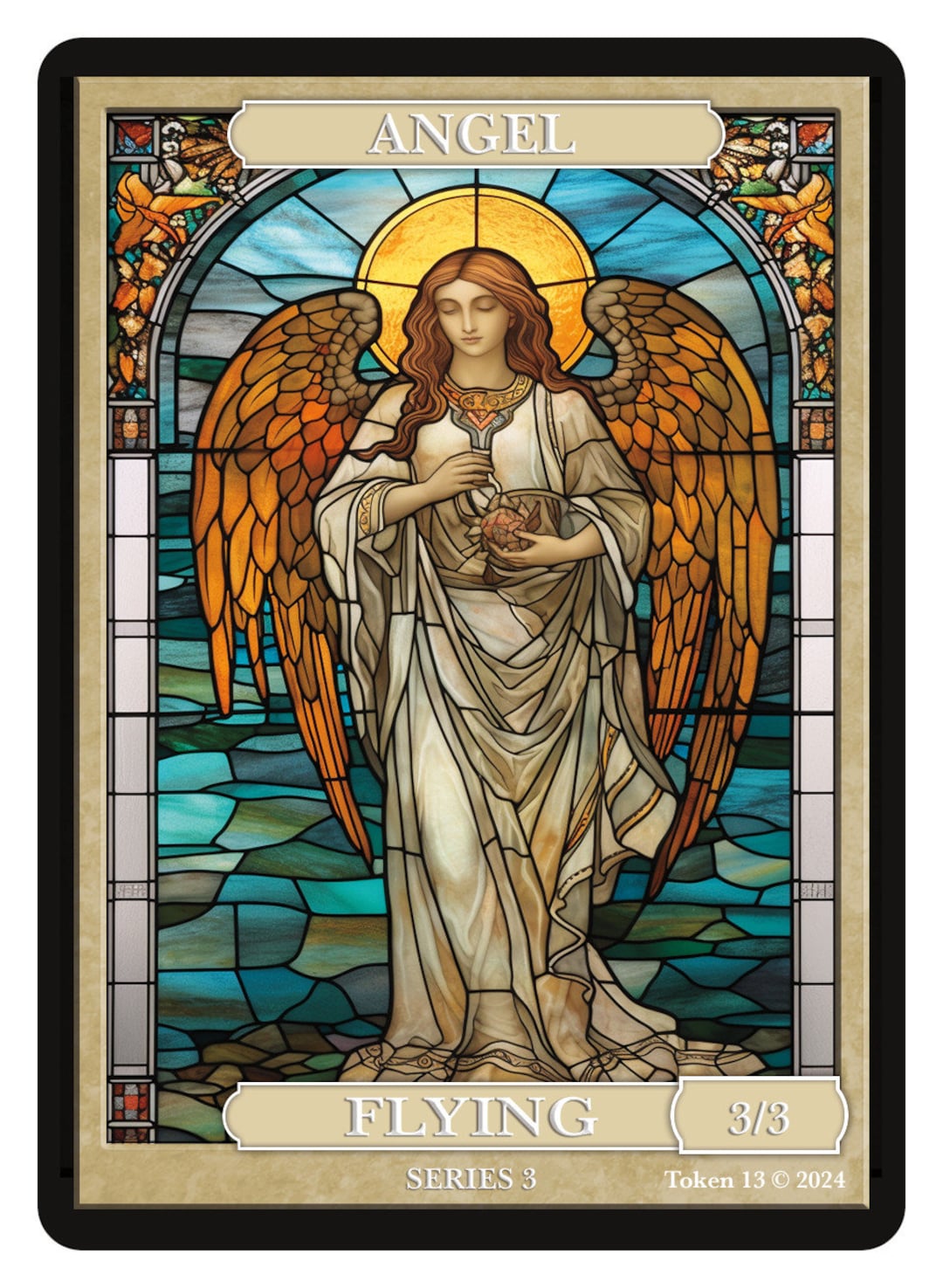 Angel 3/3 Token Stained Glass Series 3 Magic the Gathering Givememana's ...