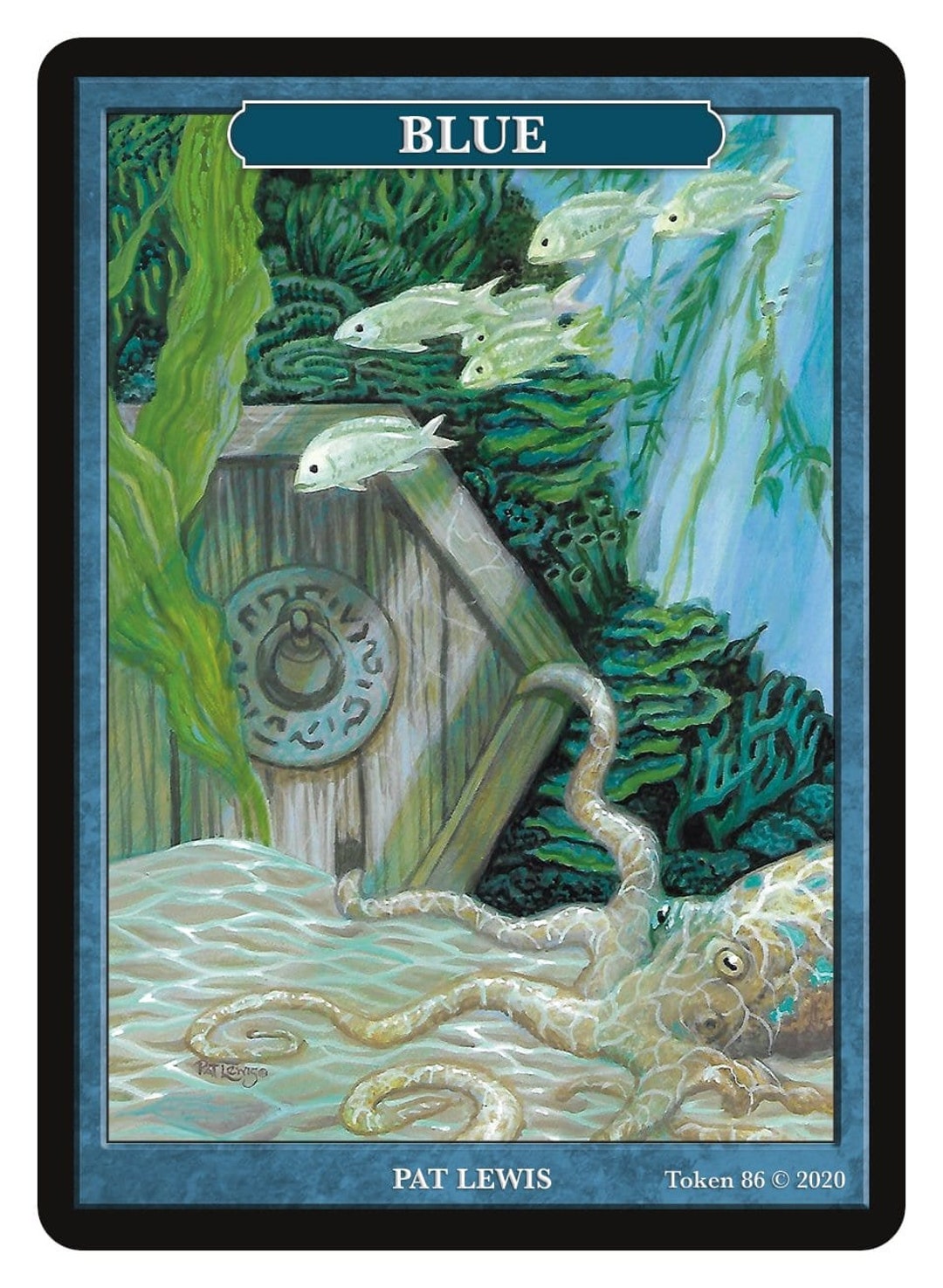 Blue Mana Token Art by Pat Lewis Magic the Gathering Givememana's ...