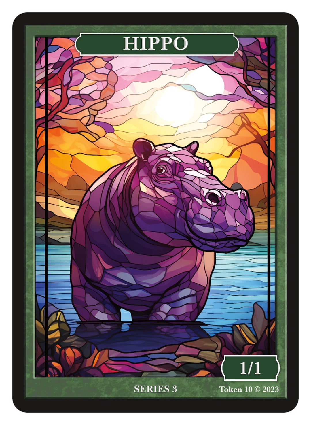 Hippo Token STAINED GLASS SERIES 3 Magic the Gathering Givememana's ...