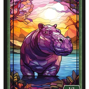 Hippo Token STAINED GLASS SERIES 3 Magic the Gathering Givememana's ...