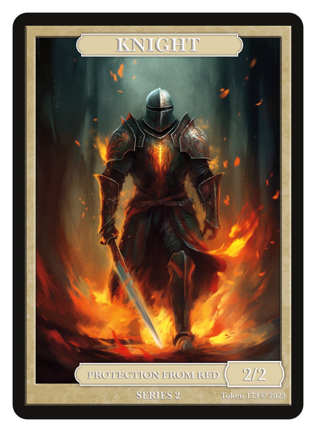 Knight 2/2 Protection From Red Token Series 2 of Givememana's Tokens ...