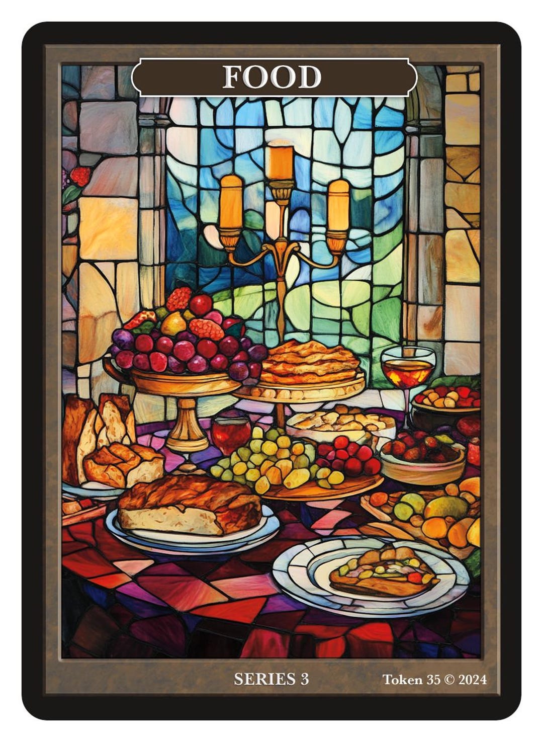 Food Token STAINED GLASS SERIES 3 Magic the Gathering Givememana's ...
